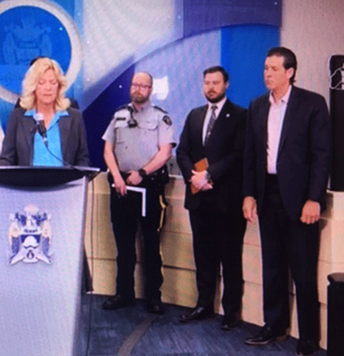 l-r Mayor MEGAN KNIGHT /White Rock Staff Sergent ROB DIXON/IHIT Media ...